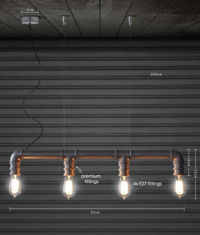 4 head water pipe industrial pendant light | DWHOME