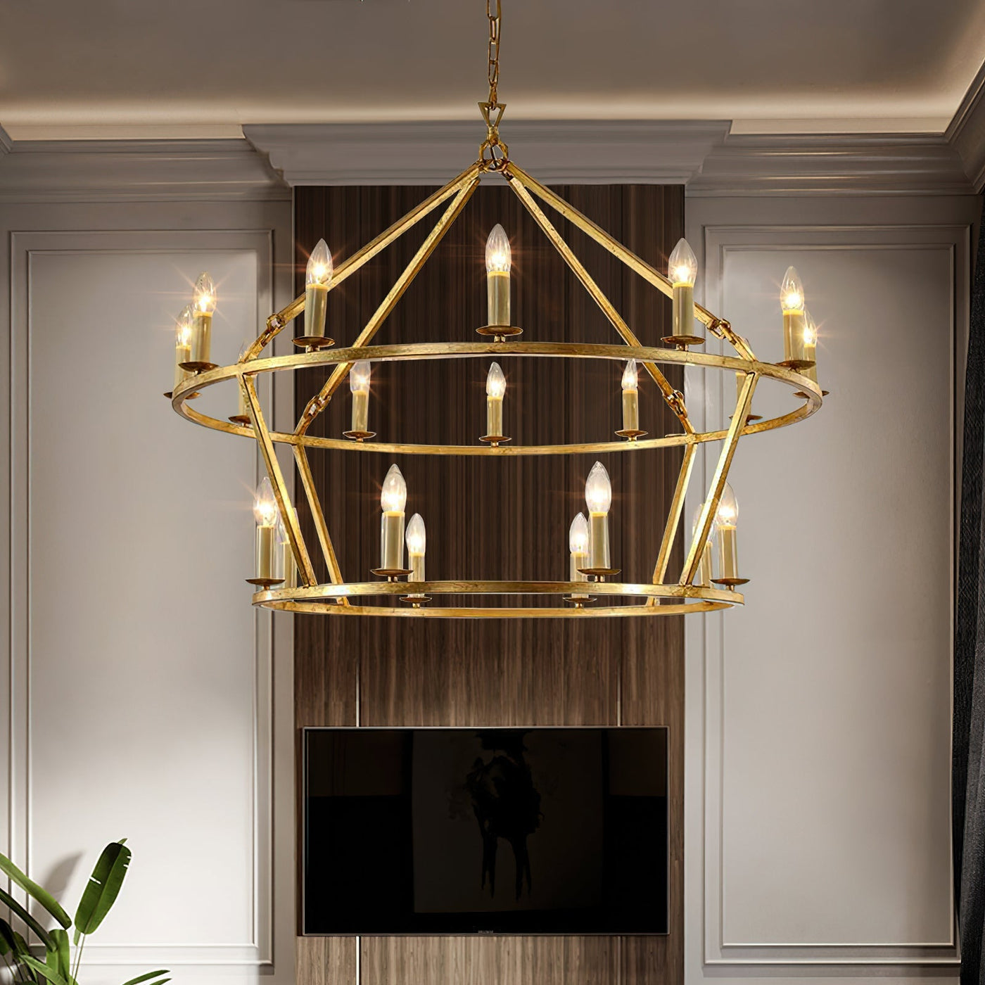 Darlana Two-Tiered Ring Chandelier | DWHOME