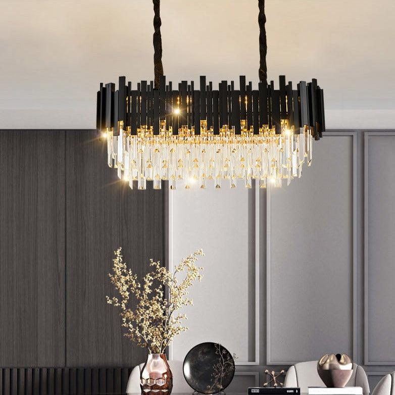 Gio Crystal Dining Room Chandelier, Black exclusive at DWHOME