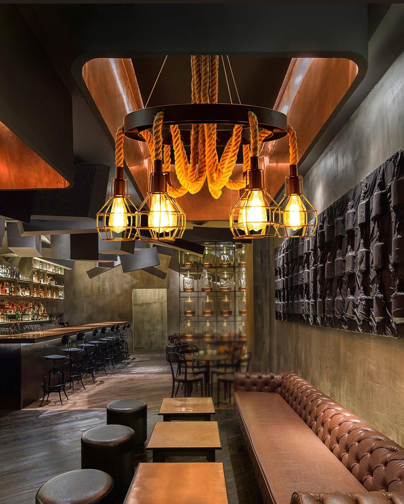 Hemp Rope Industrial Starfall Chandelier | DWHOME