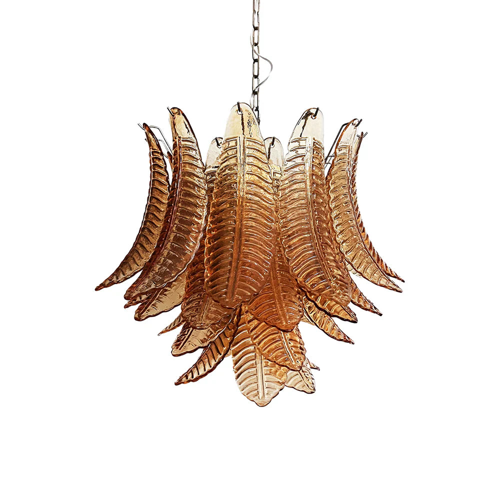 Murano Amber Ferns Glass Chandelier | DWHOME