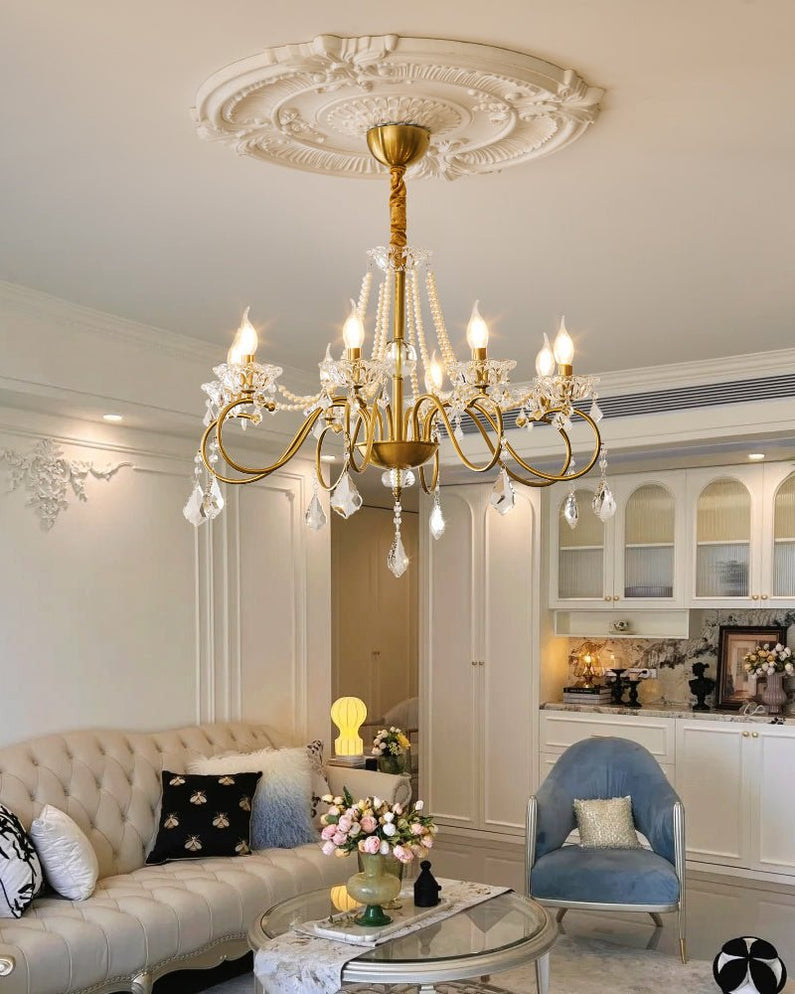 Opulent Pearl Crystal Chandelier | DWHOME