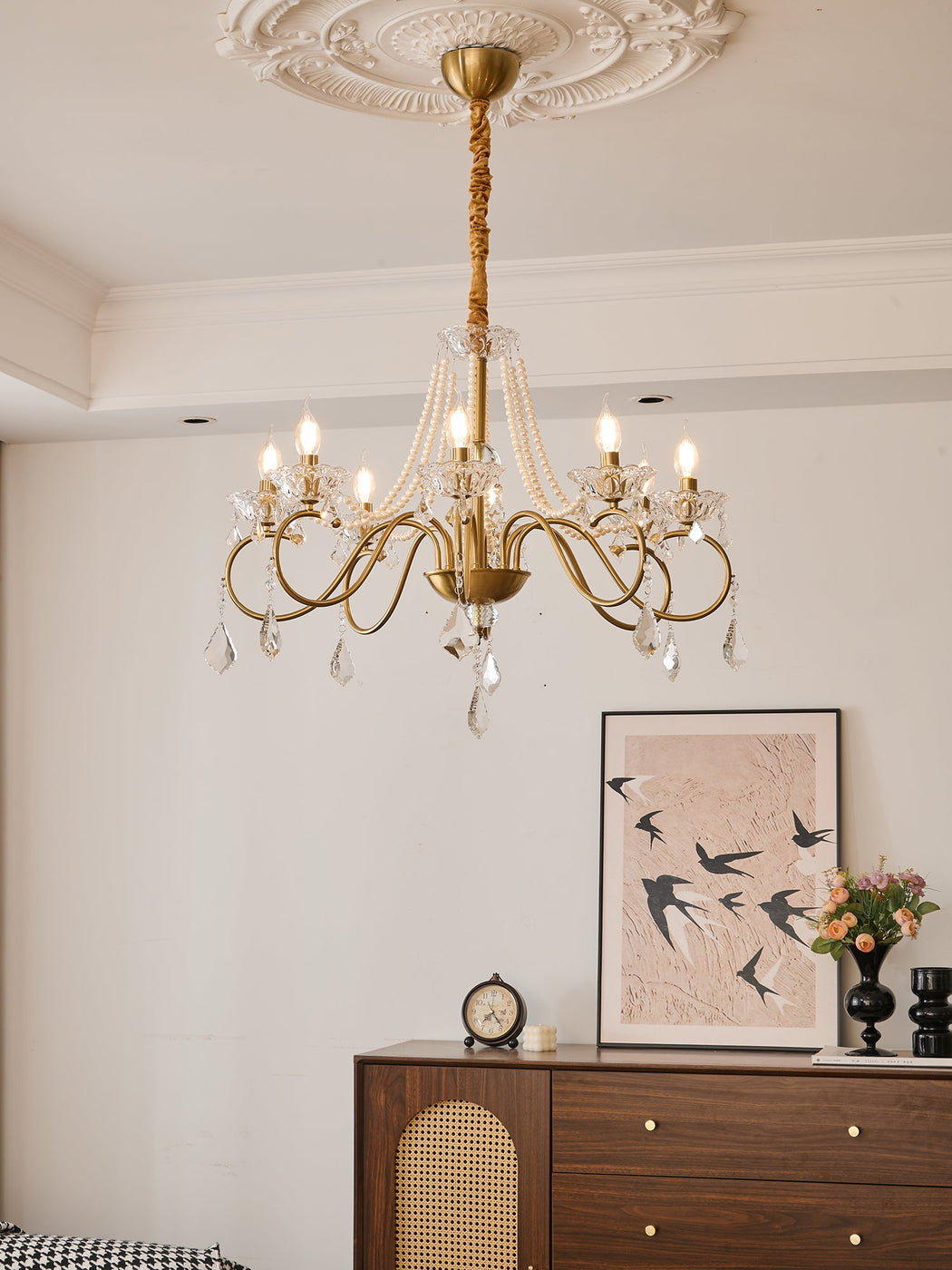 Opulent Pearl Crystal Chandelier | DWHOME