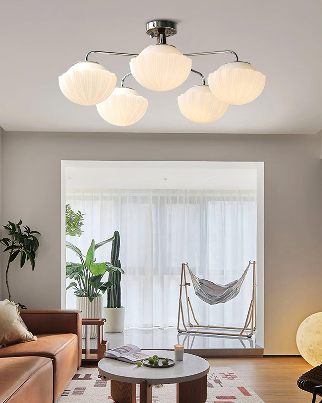 Ribbed Walnut Ceiling Lamp | DWHOME