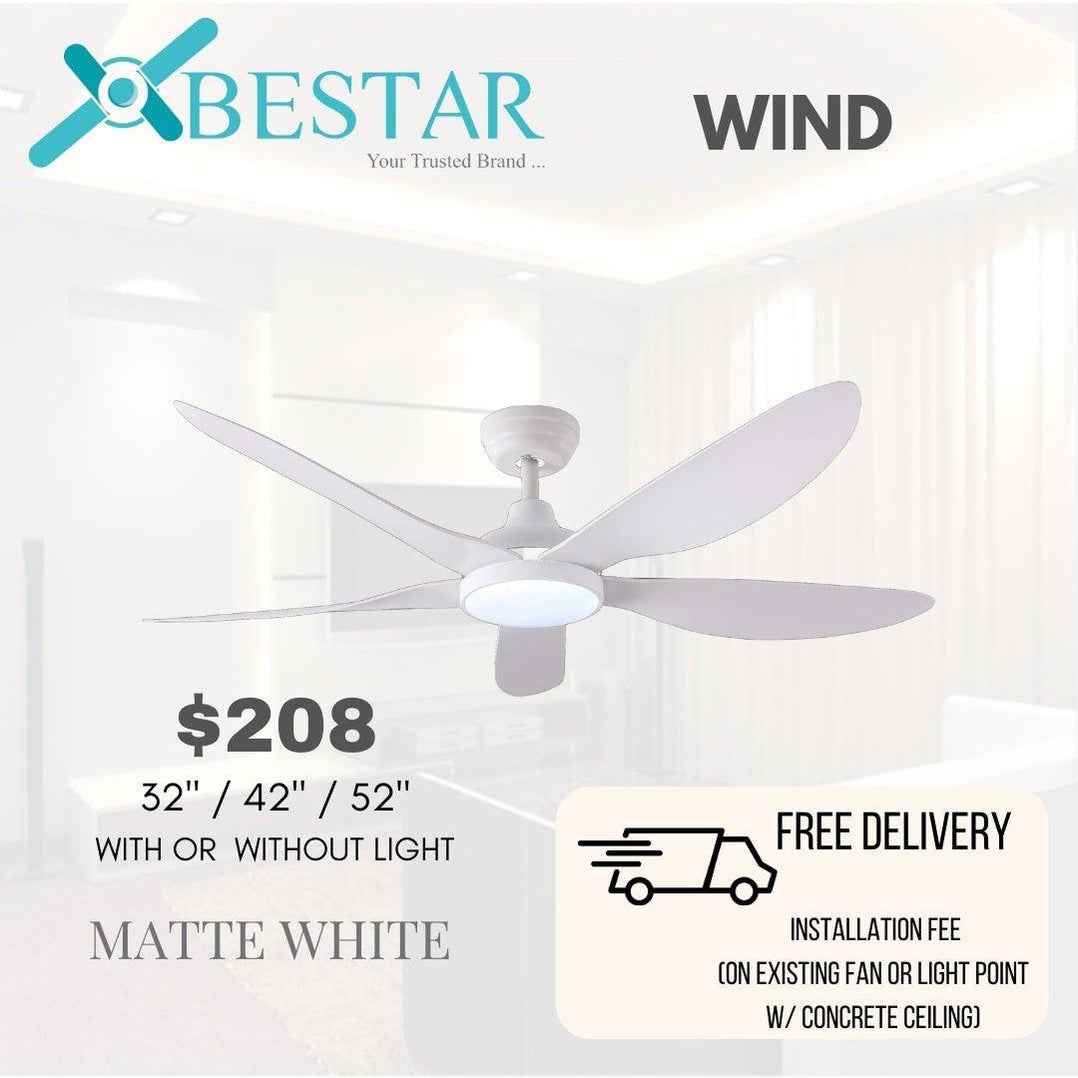 BESTAR dc ceiling fan WIND 32inch 42inch 52inch ceiling fan with LED ...