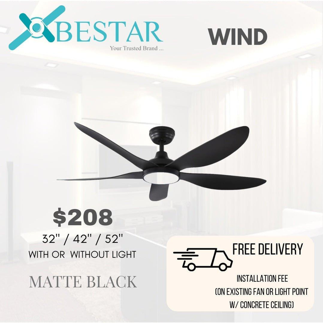 BESTAR dc ceiling fan WIND 32inch 42inch 52inch ceiling fan with LED ...