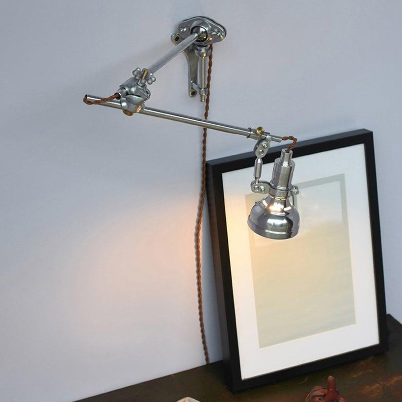 Chrome Mill House Long Arm Industrial Wall Light