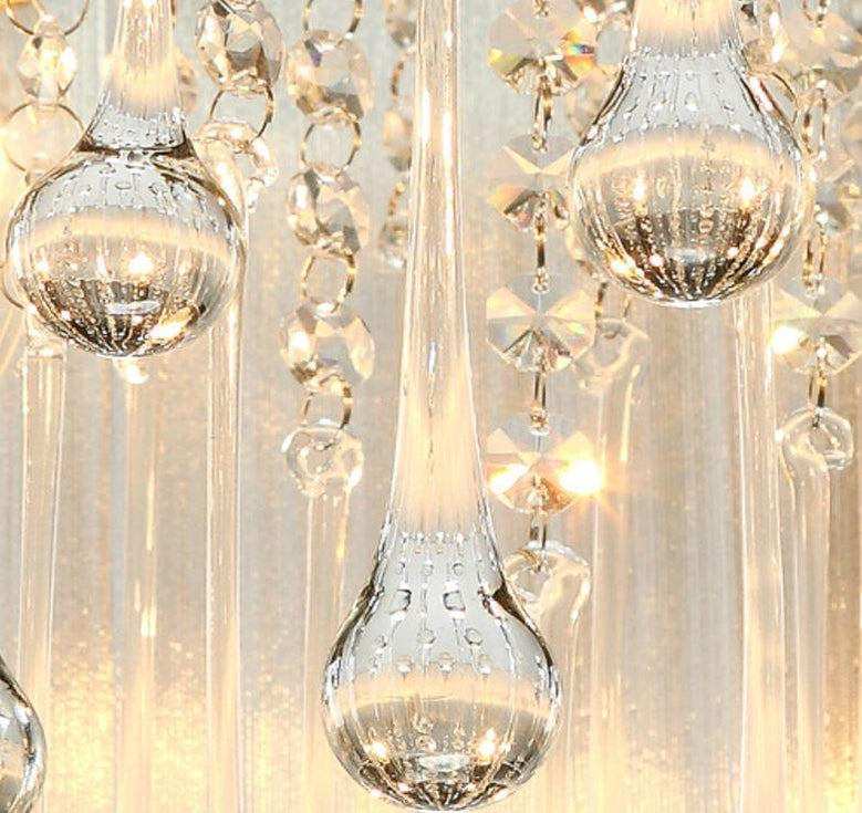 Crystal Modern Rain Drop LED Ceiling Light for Living Room Bedroom ...