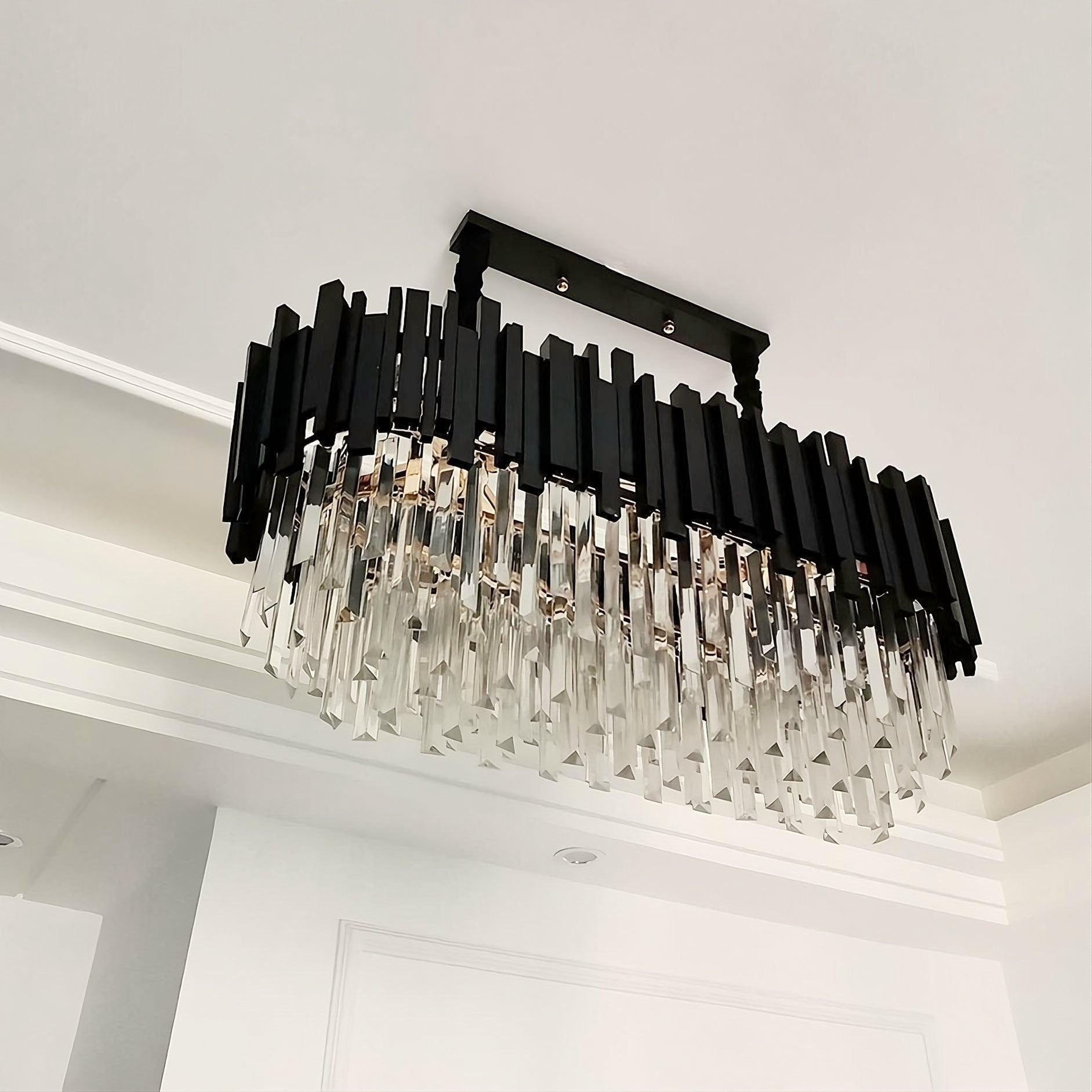 Gio Crystal Dining Room Chandelier, Black exclusive at DWHOME