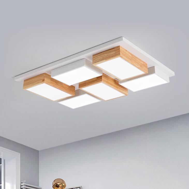 LED Modern Wood Combination Ceiling Light | DWHOME
