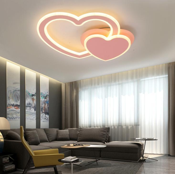 LED Double Heart Ceiling Light | DWHOME