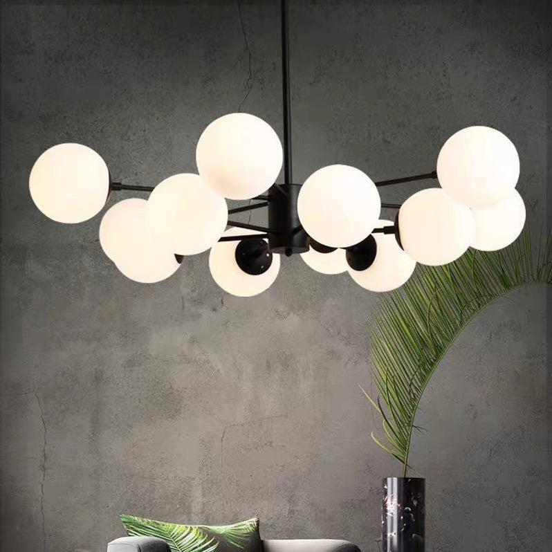 Glass Metal Ball Shape Irregular Design LED Chandelier | DWHOME