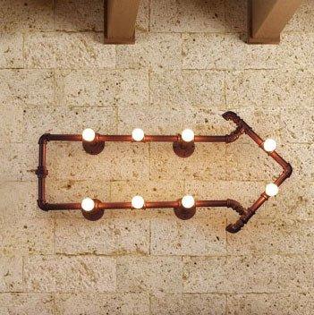 GÖSTA Creative Industrial Pipe Arrow Lamp | DWHOME