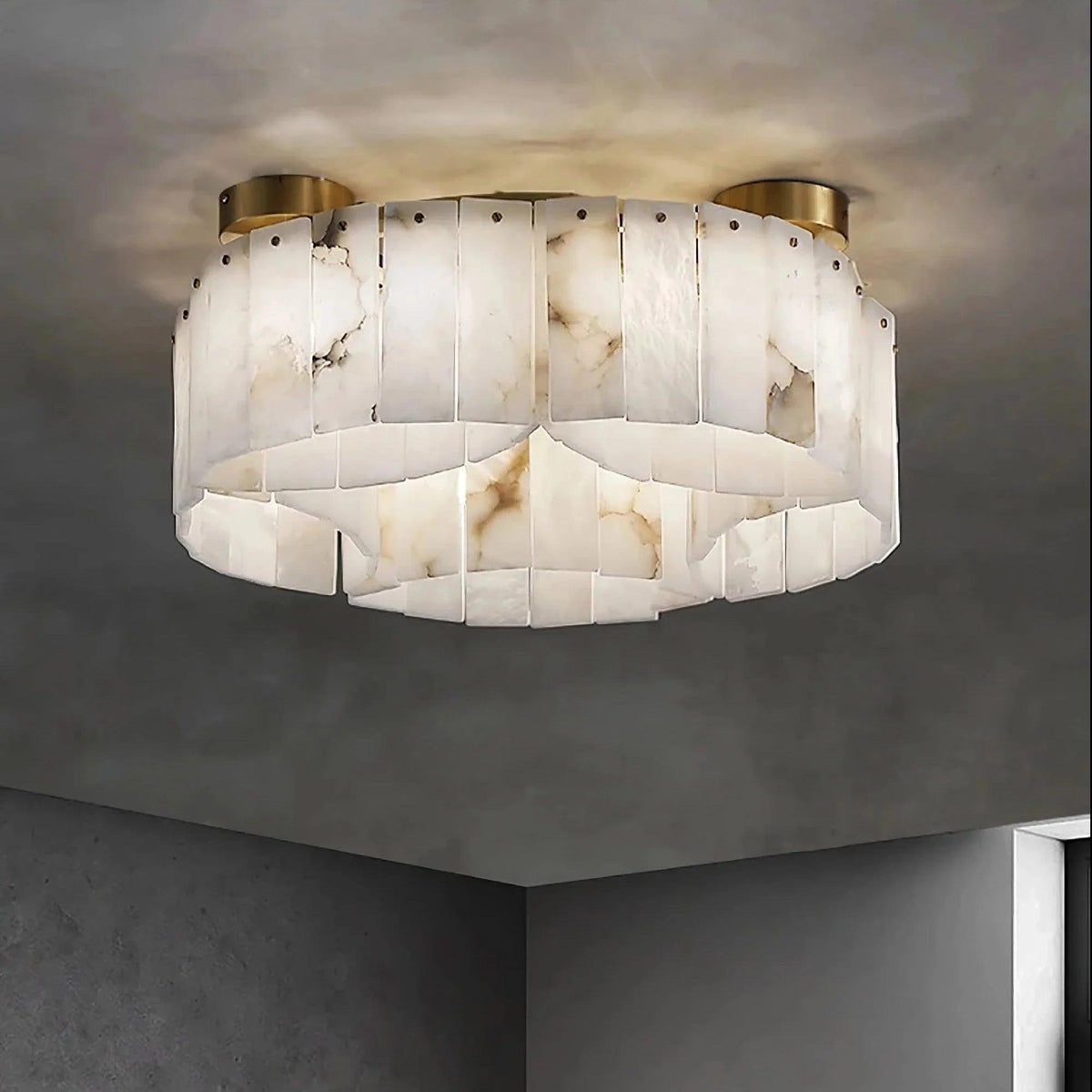 Moonshade Natural Marble Ceiling Light Fixture | DWHOME