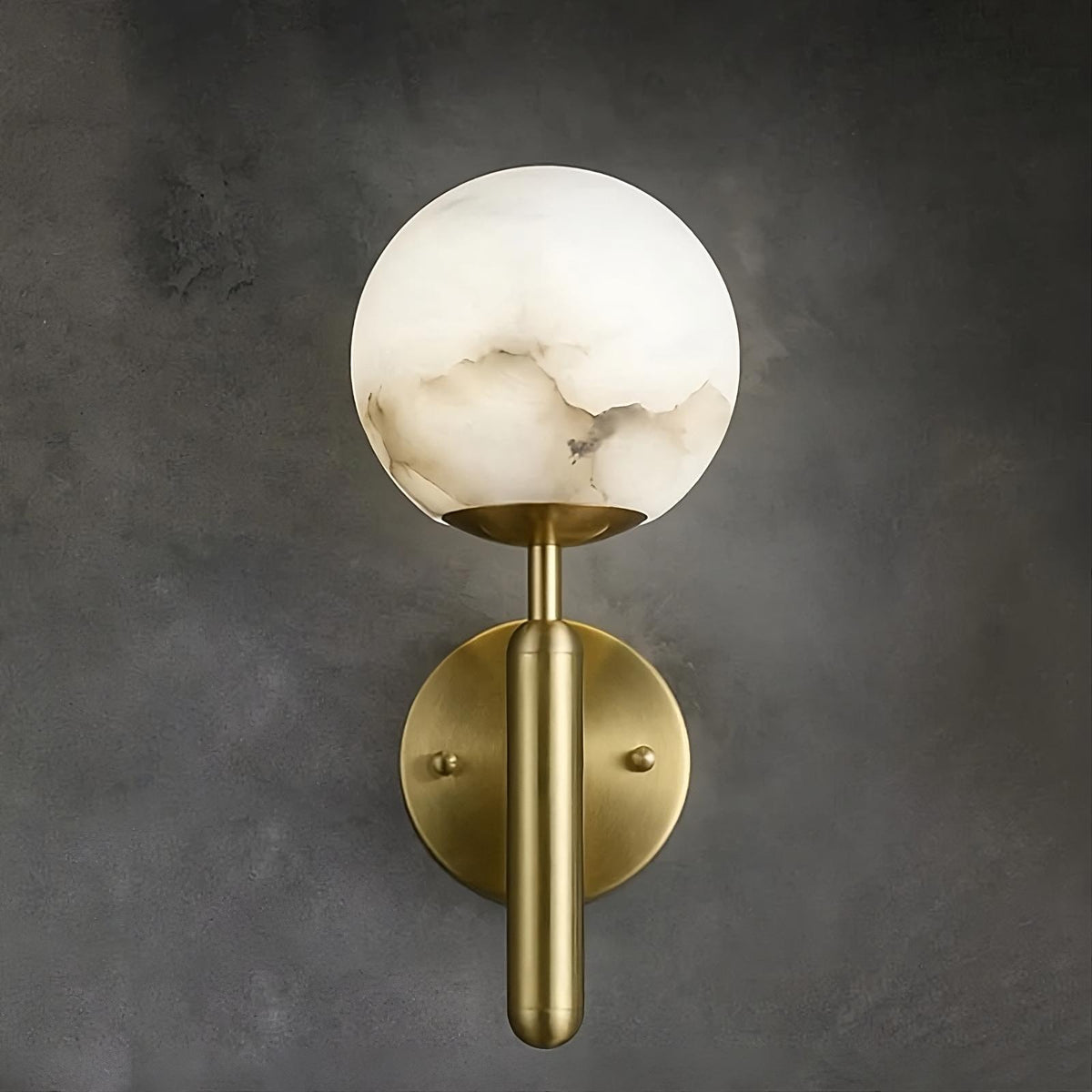 Natural Marble Sphere Wall Sconce | DWHOME